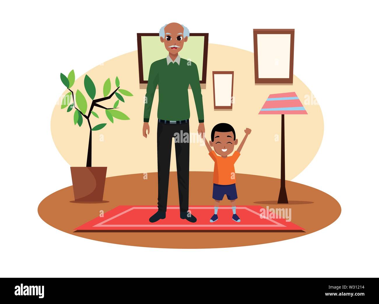 Single father with little son cartoon Stock Vector Image & Art - Alamy
