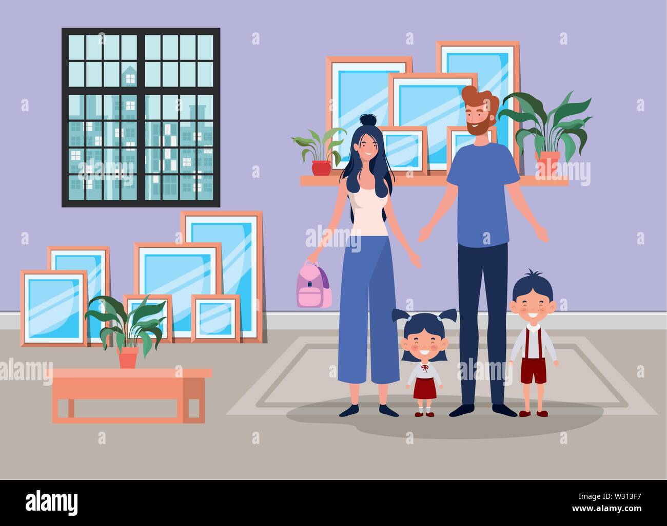 family members in house place scene Stock Vector Image & Art - Alamy