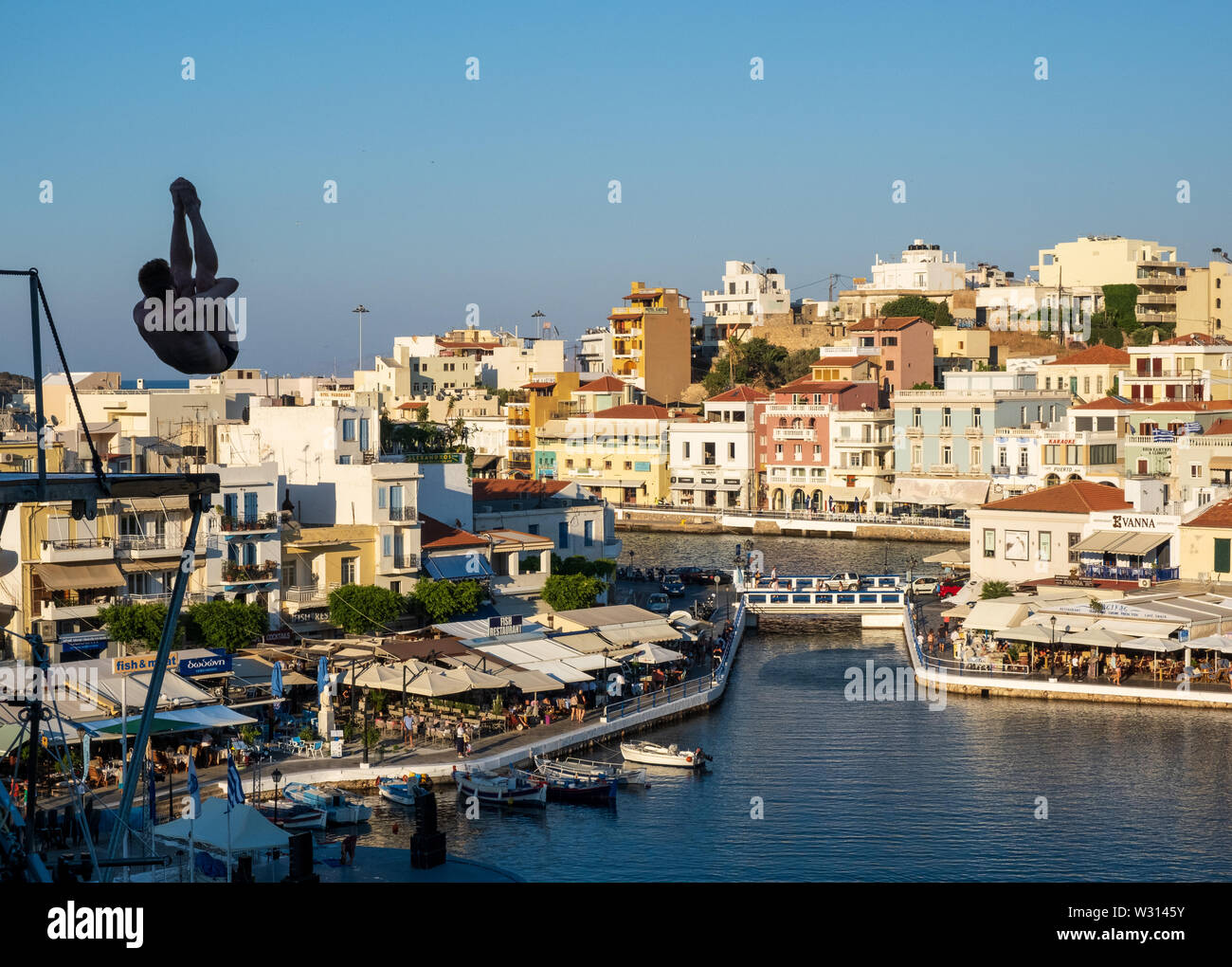 Agios nikolaos cliff diving competition hi-res stock photography and ...