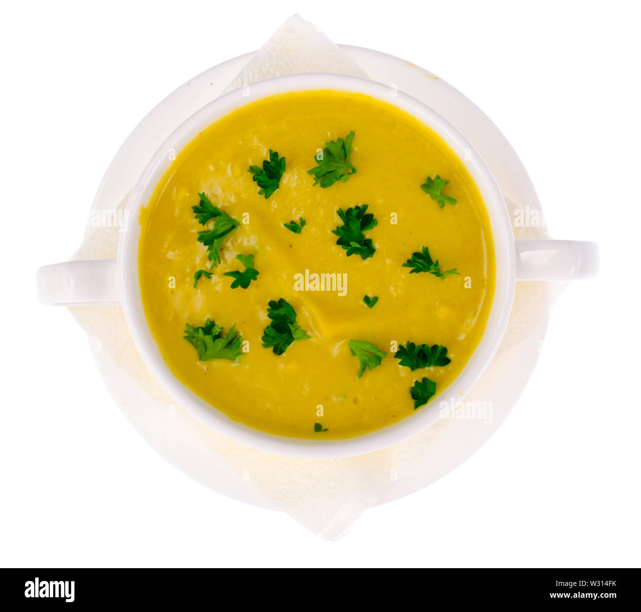 Vegetable soup puree, isolated on white background Stock Photo - Alamy