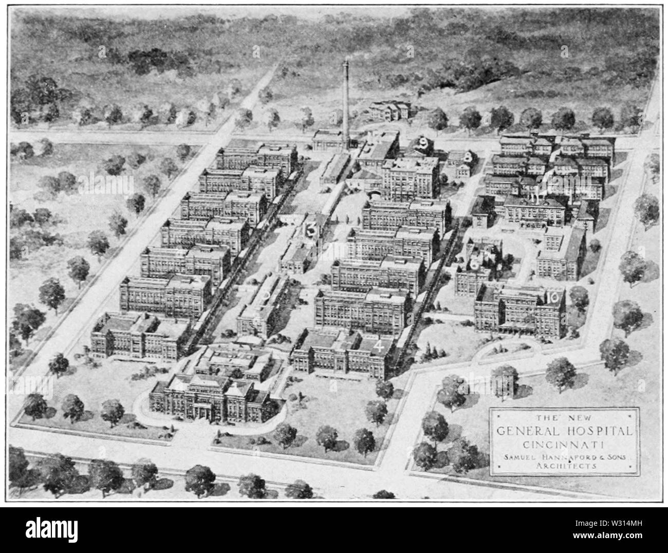 PSM V85 D107 View of the new cincinnati general hospital Stock Photo ...