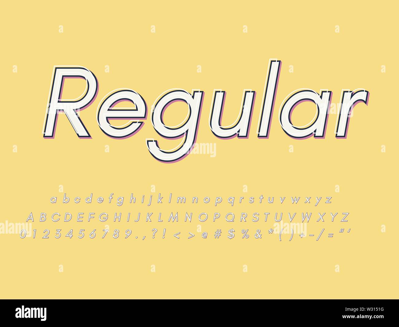 Retro font and alphabet. Stock vector illustration Stock Vector Image ...