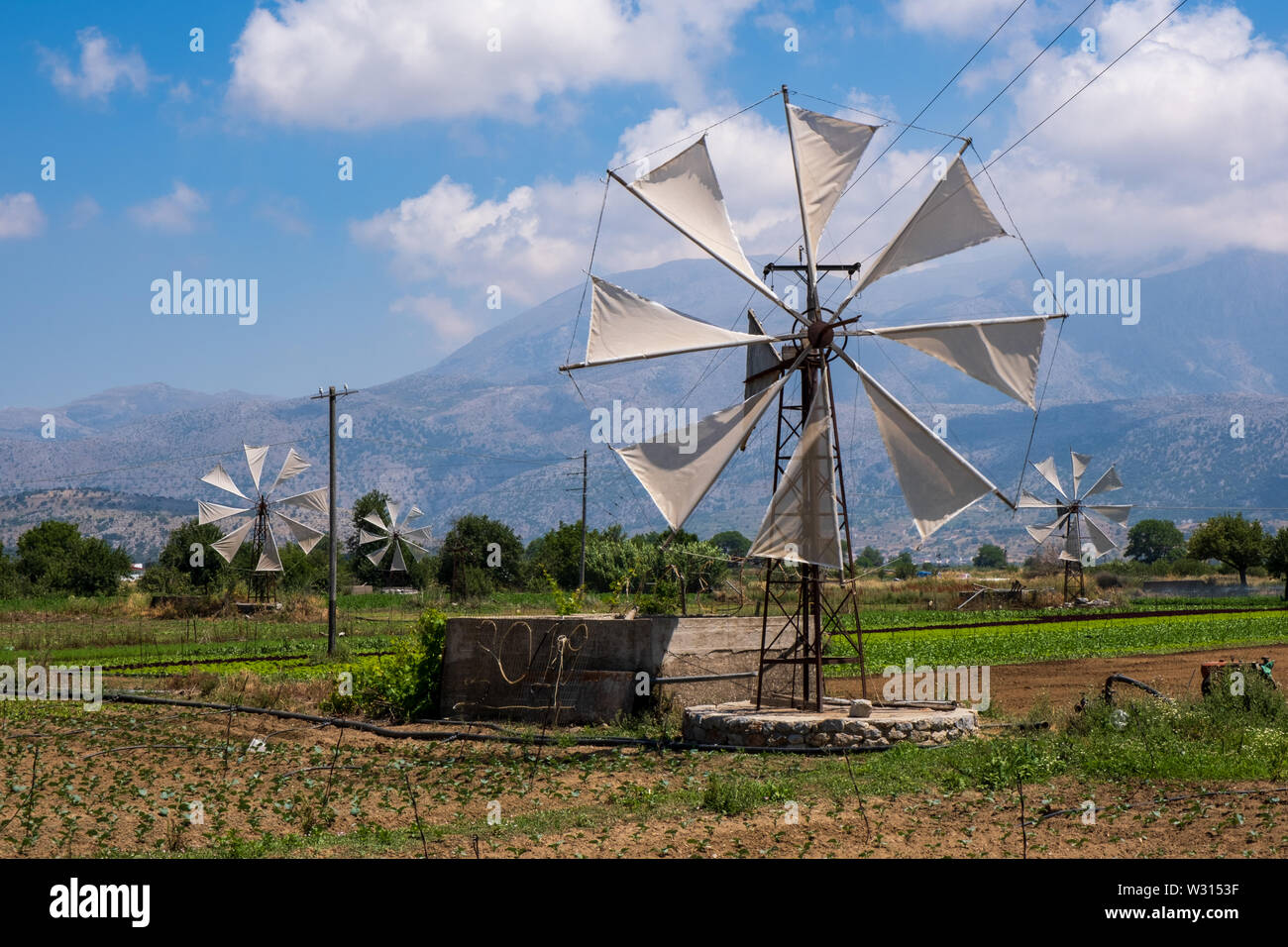 Traditional lasithi plateau windmill hi-res stock photography and ...