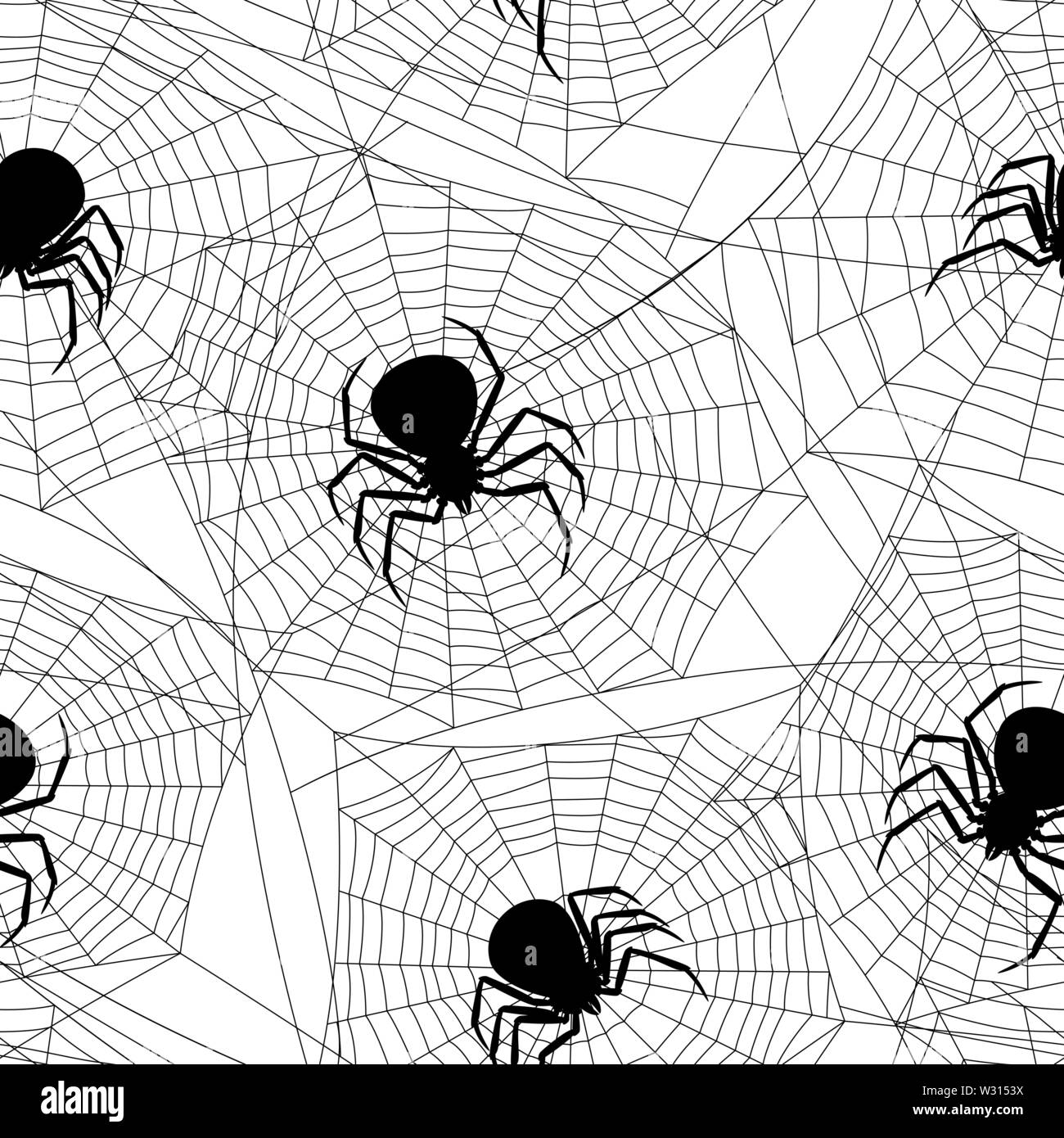 Seamless pattern with black widow spiders Stock Vector Image & Art - Alamy
