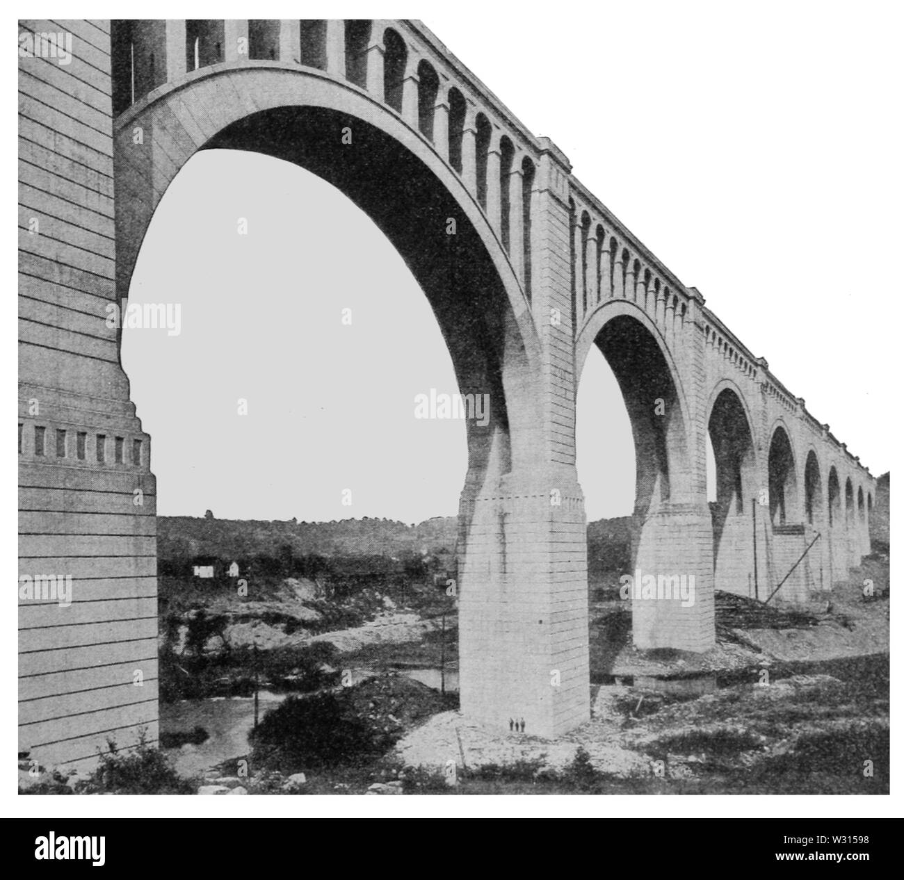 PSM V88 D035 Rail viaduct at lackawanna for the new york to buffalo run ...