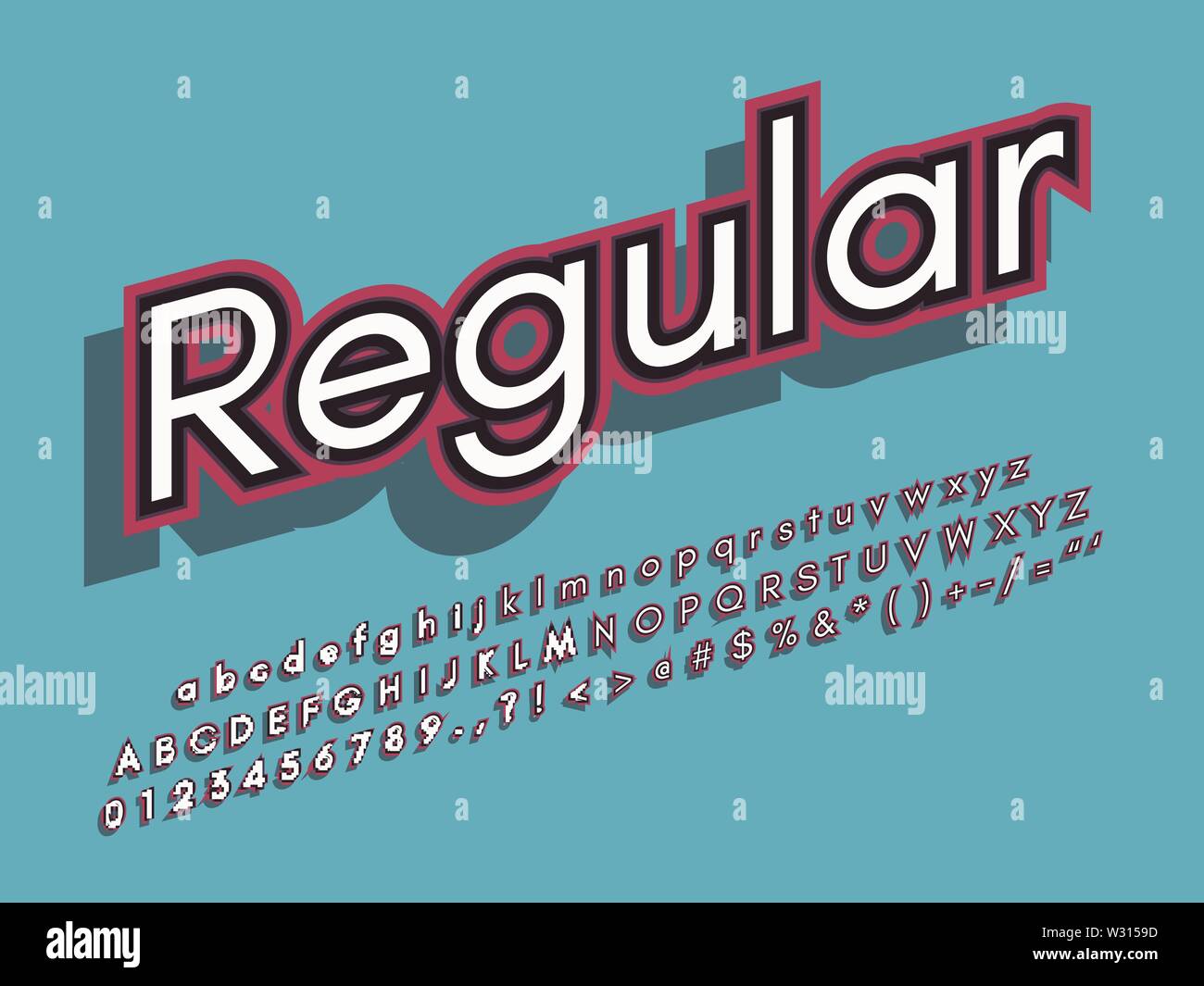 Retro font and alphabet. Stock vector illustration Stock Vector Image ...
