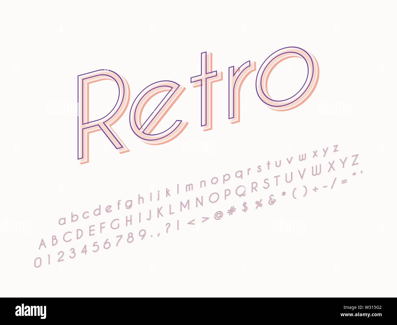 Retro font and alphabet. Stock vector illustration Stock Vector Image ...