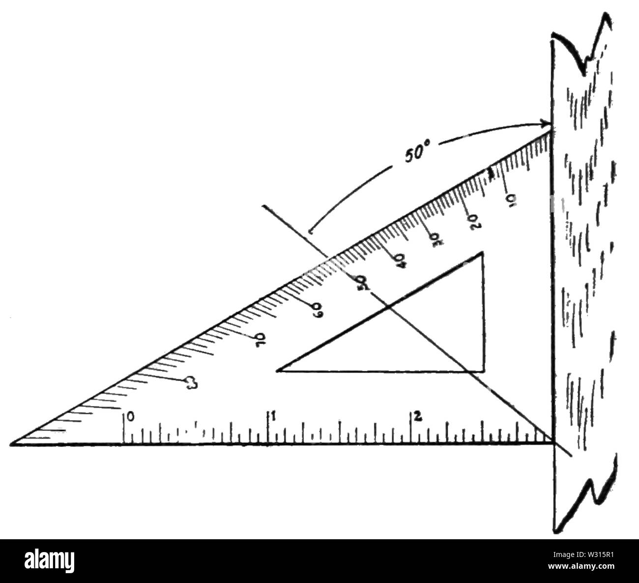 PSM V88 D156 Combination triangle and protractor Stock Photo - Alamy