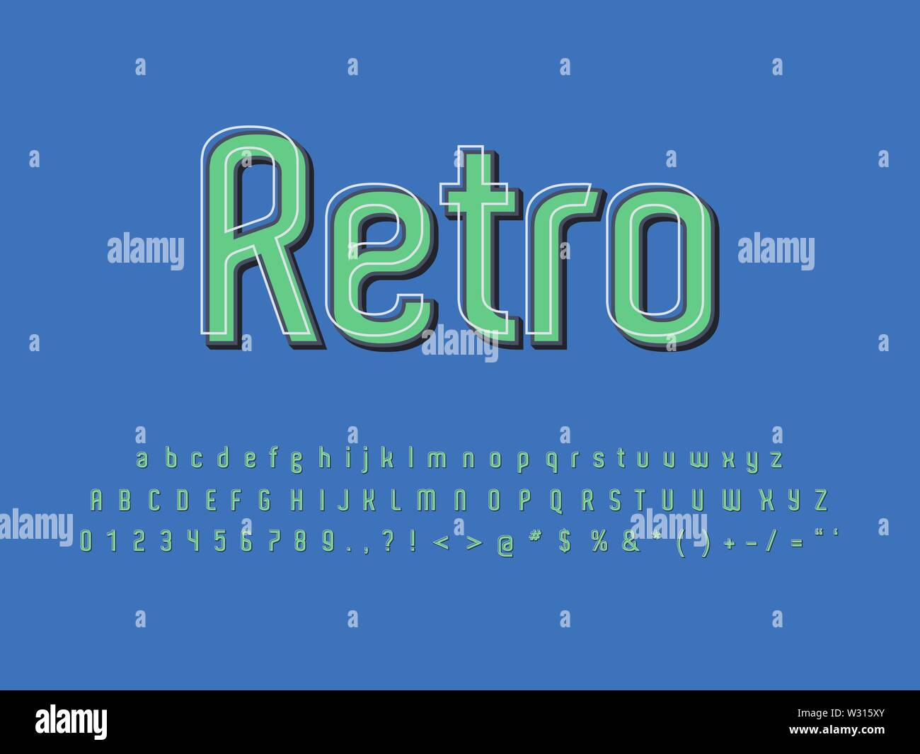 Retro font and alphabet. Stock vector illustration Stock Vector Image ...