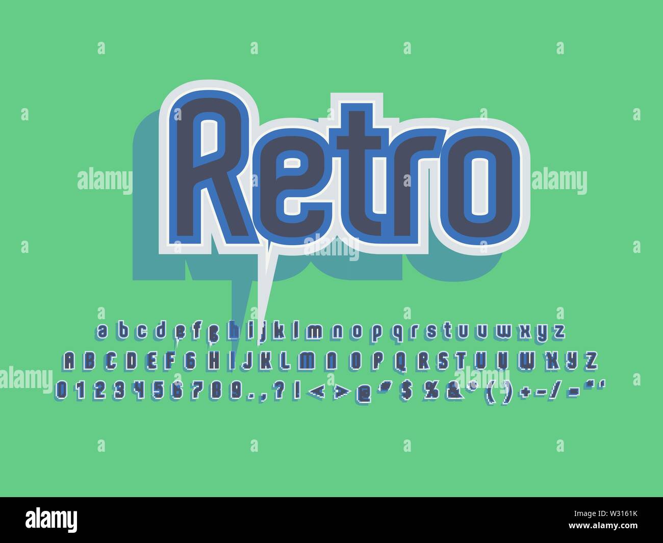 Retro font and alphabet. Stock vector illustration Stock Vector Image ...