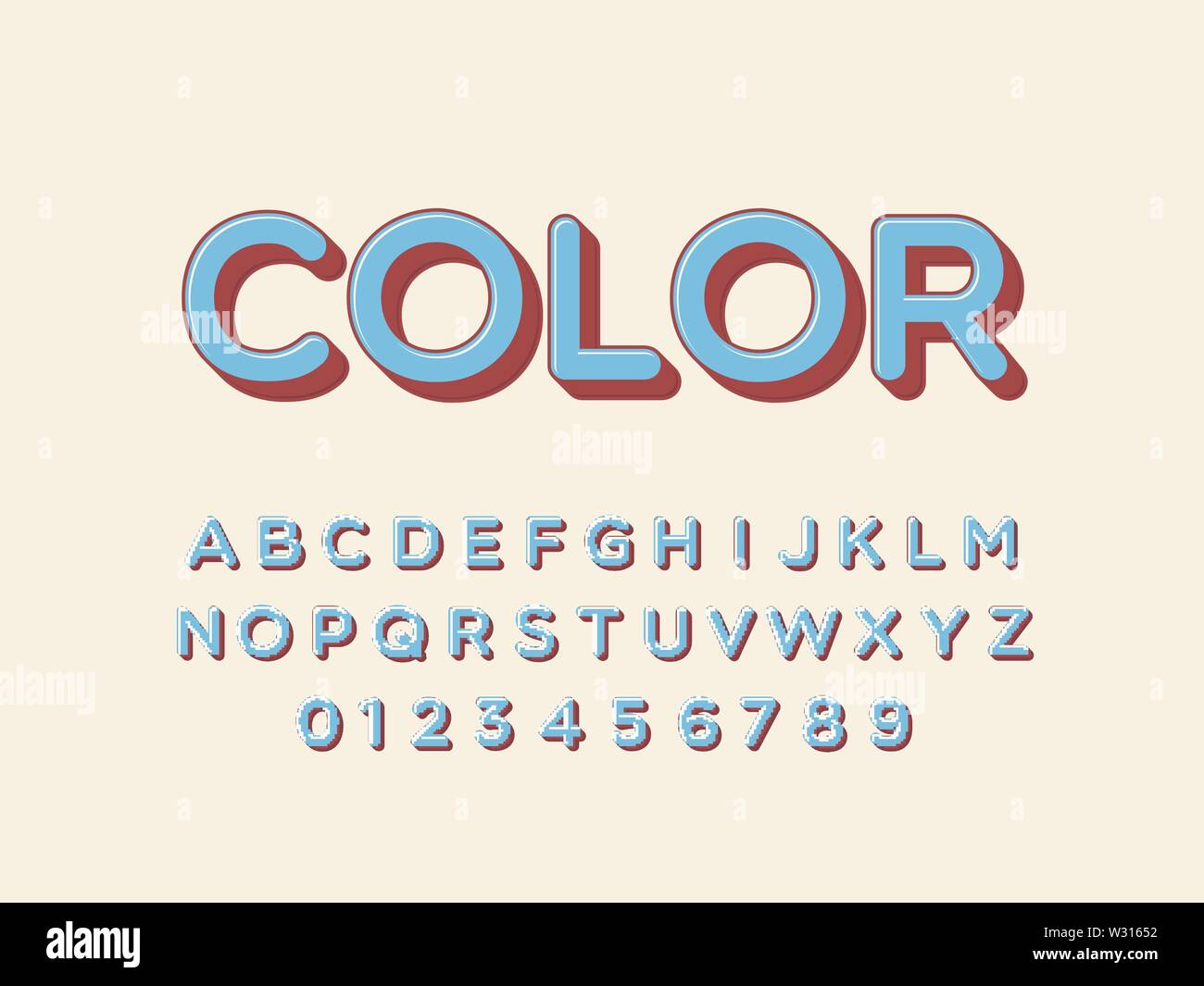 Retro font and alphabet. Stock vector illustration Stock Vector Image ...