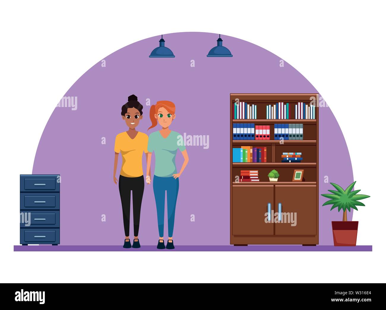YOUNG women friends smiling cartoon Stock Vector Image & Art - Alamy