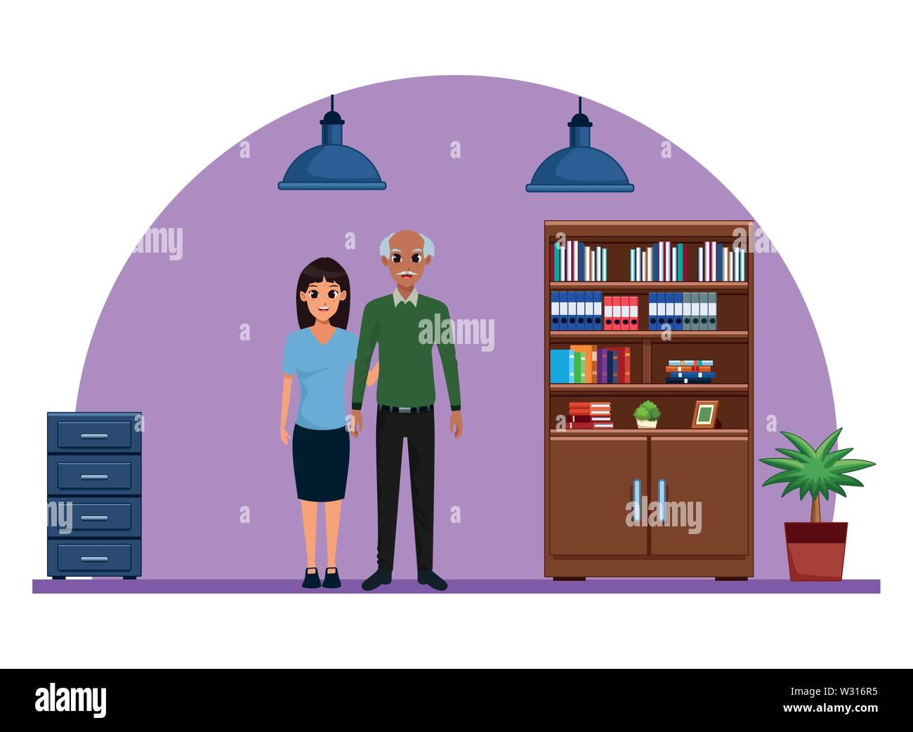 Family grand parents with granddaughter cartoon Stock Vector Image ...