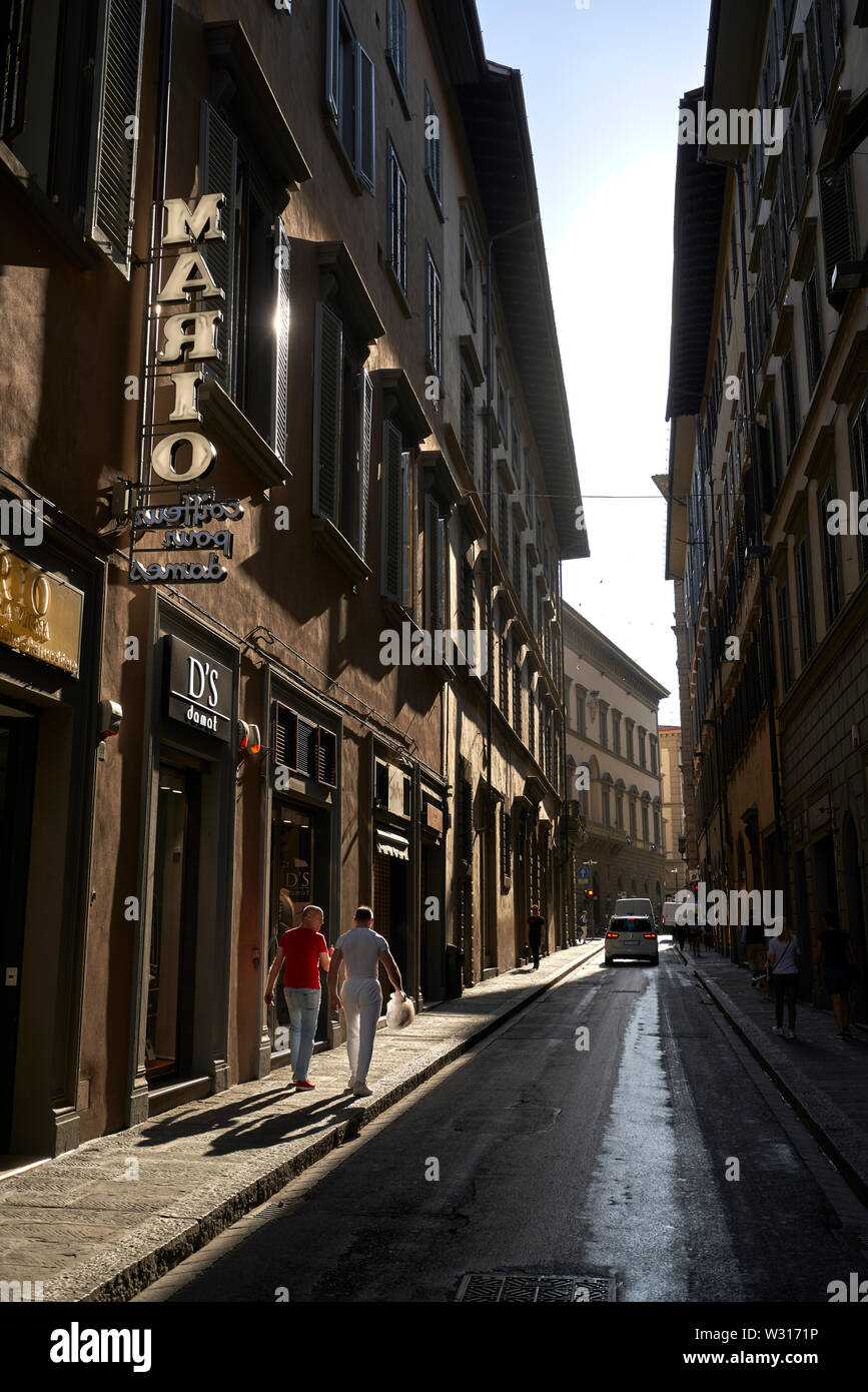 Early morning street scene in Florence, Italy Stock Photo - Alamy