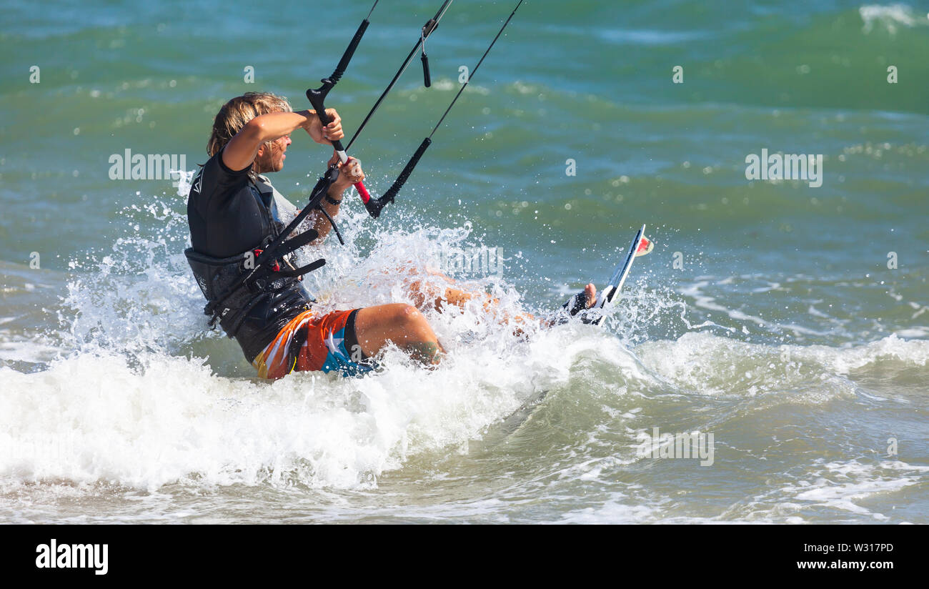 Beautiful fall kitesurfing Stock Photo - Alamy