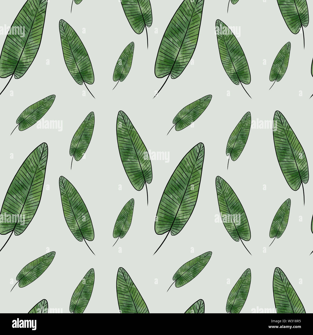 Wallpaper of long leafs with green background Stock Photo - Alamy
