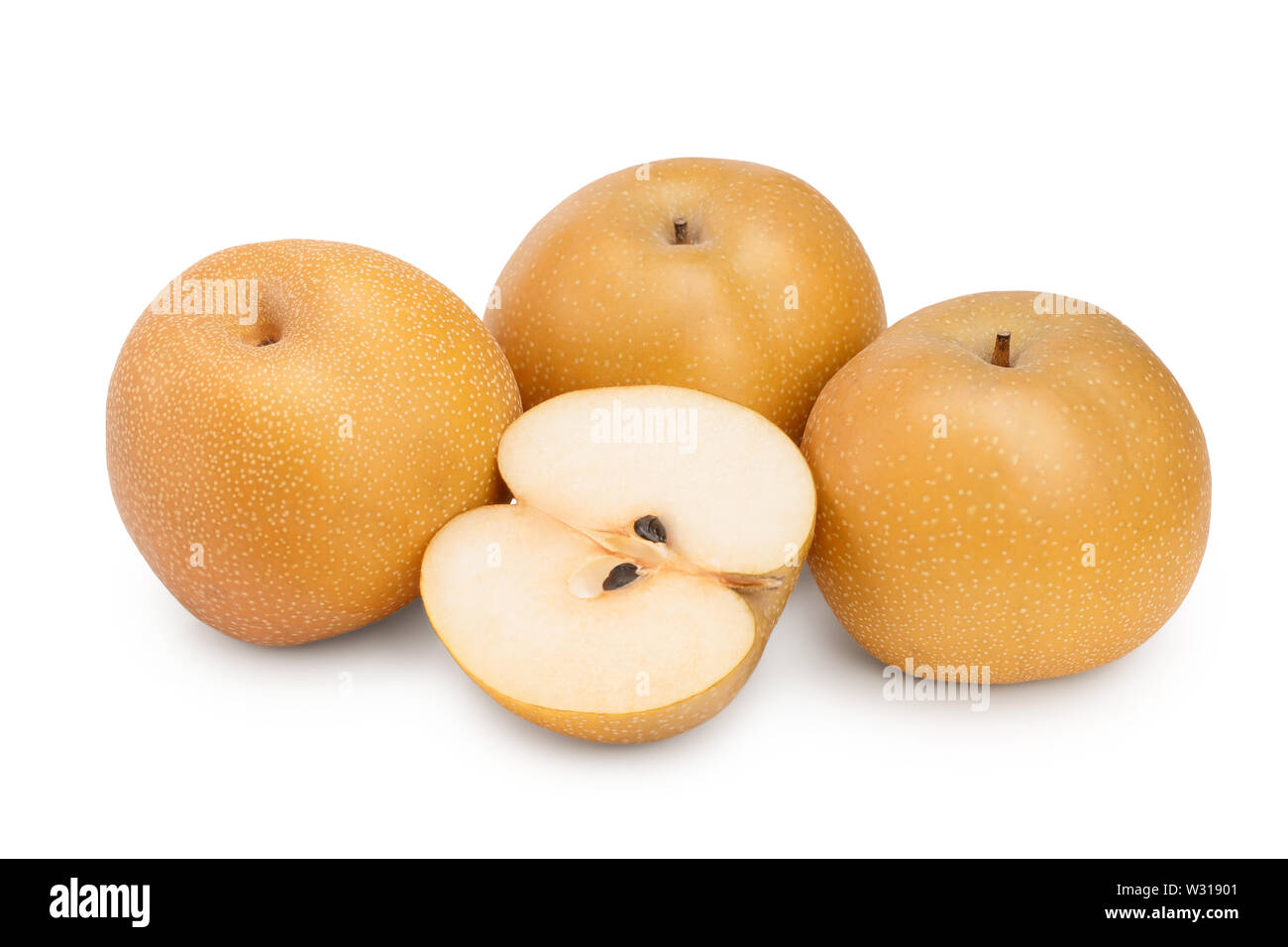 Fresh asian pear isolated on white background Stock Photo - Alamy