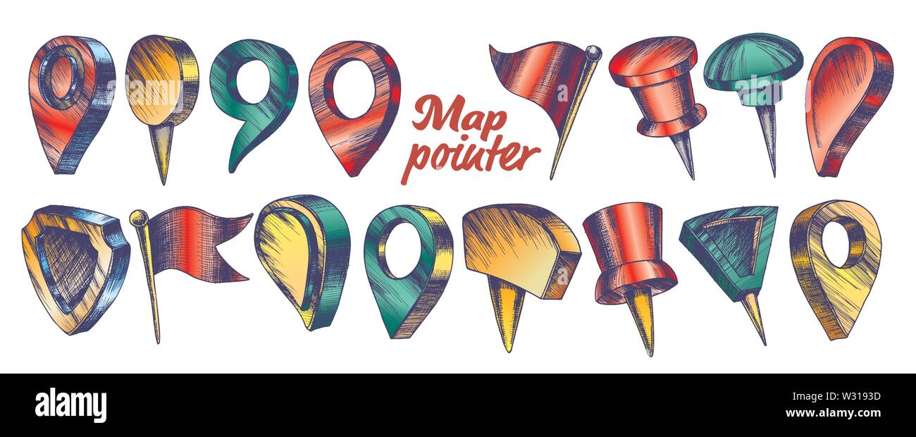 Color Collection Of Different Map Pointer Set Vector Stock Vector Image & Art - Alamy