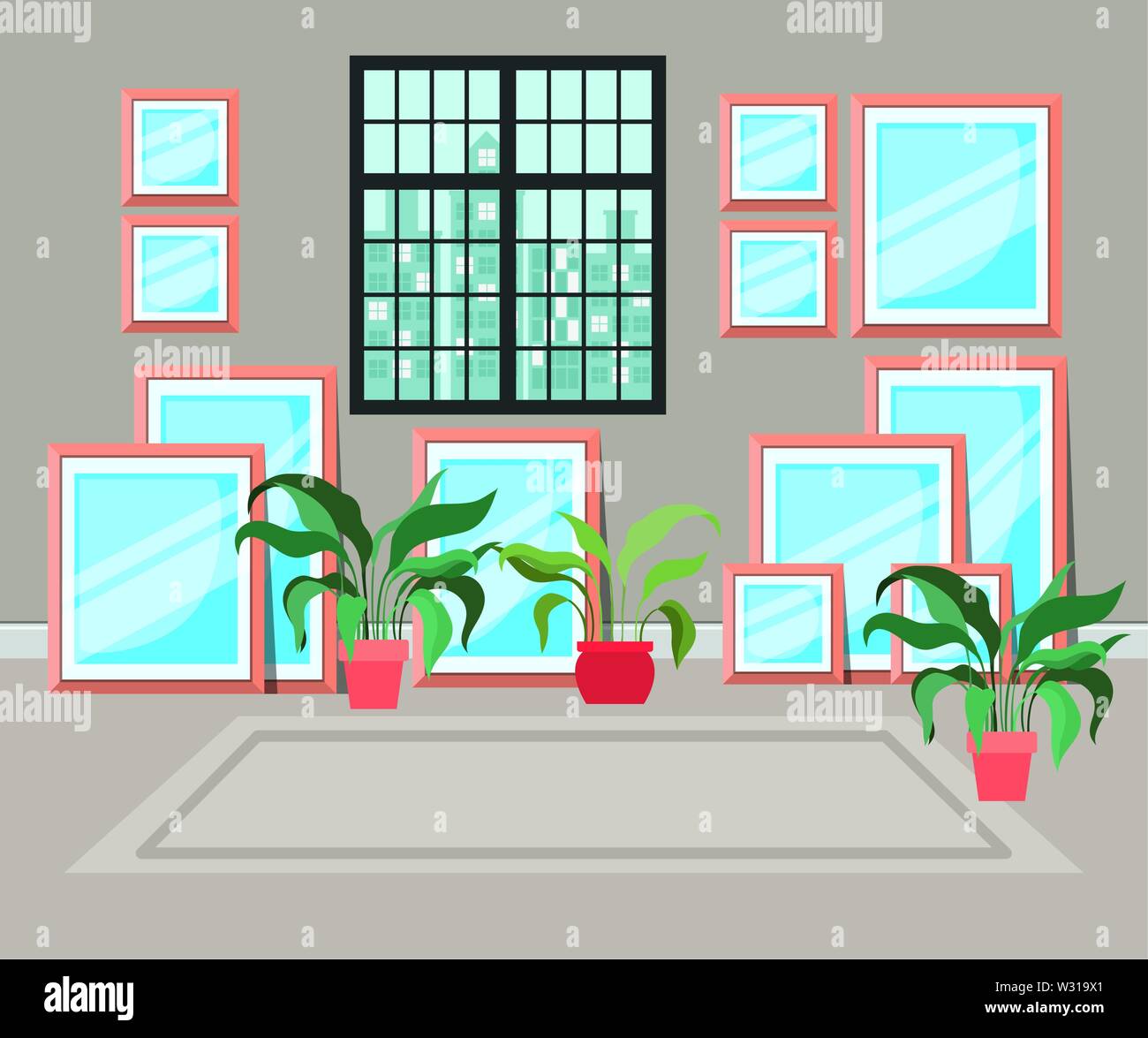 Beautiful interior old house Stock Vector Images - Alamy