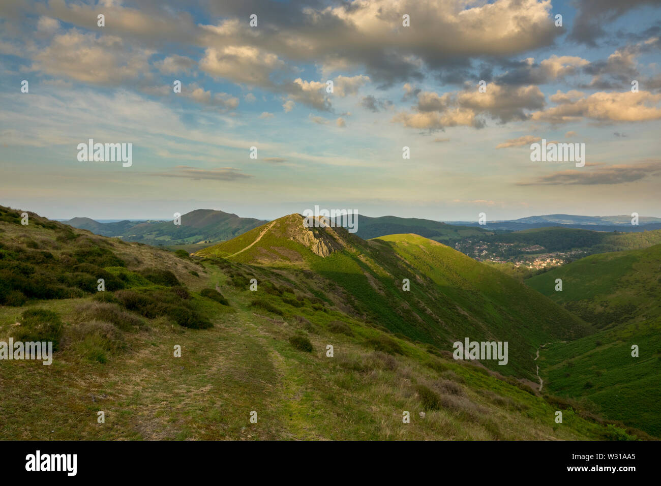The Long Mynd Bur Way Town Brook Valley Devils mouth Stock Photo - Alamy