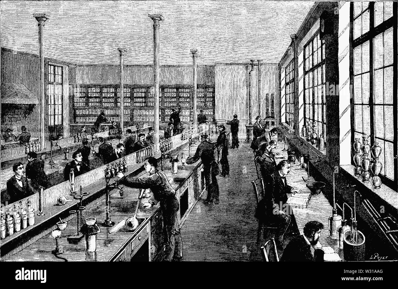 Paris School of Physics and Chemistry Laboratory 1884 Stock Photo - Alamy