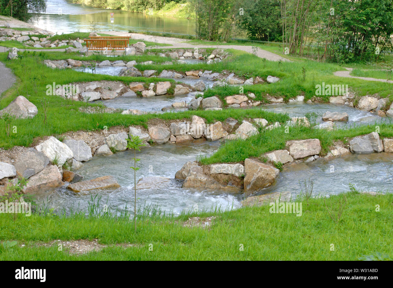 fish ladder at river Isar in Bavaria, Germany Stock Photo - Alamy
