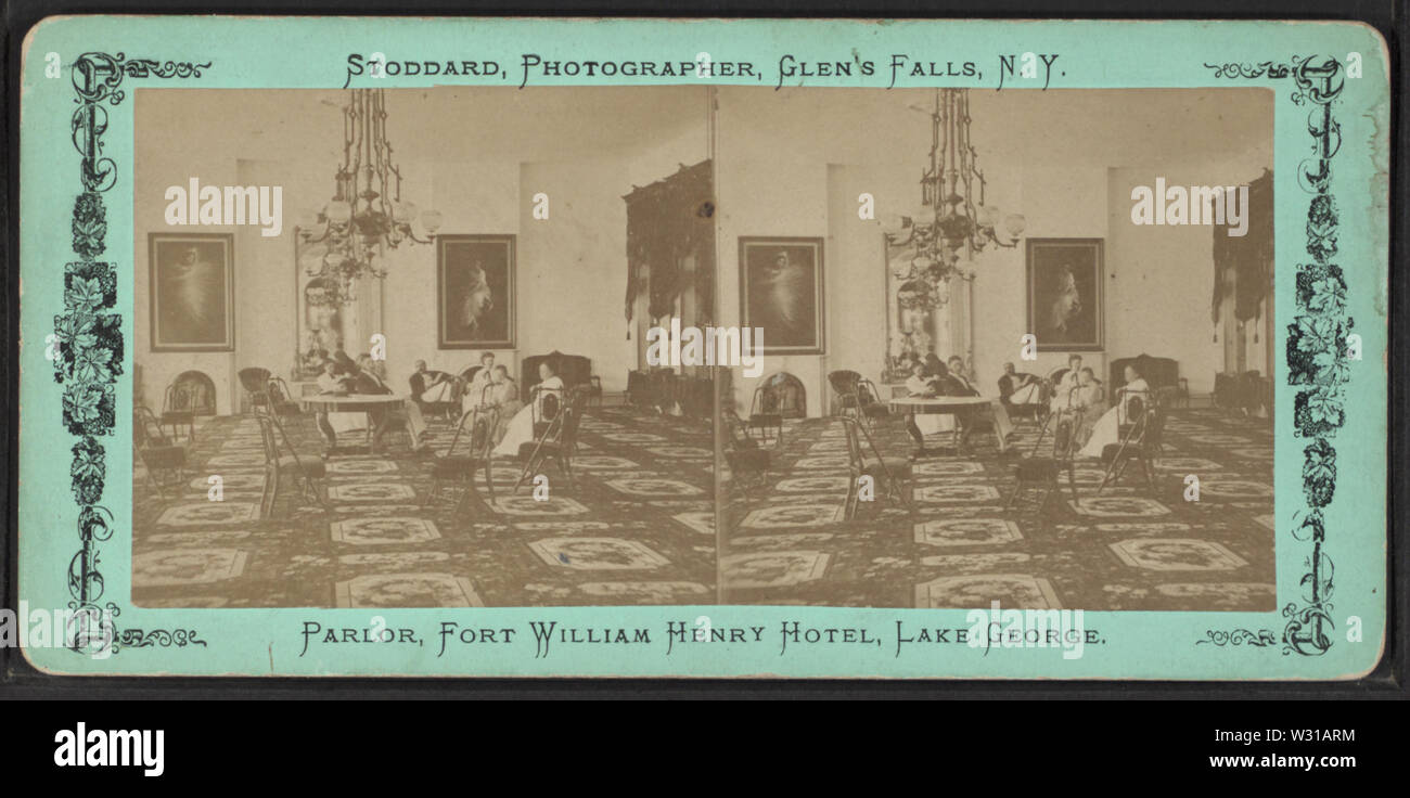Parlor, Fort William Henry Hotel, Lake George, by Stoddard, Seneca Ray ...