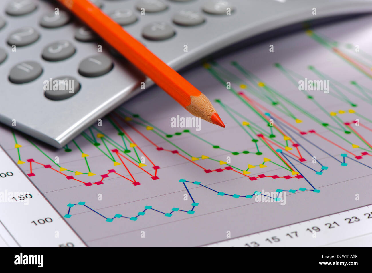 financial calculation with chart of stock market Stock Photo - Alamy