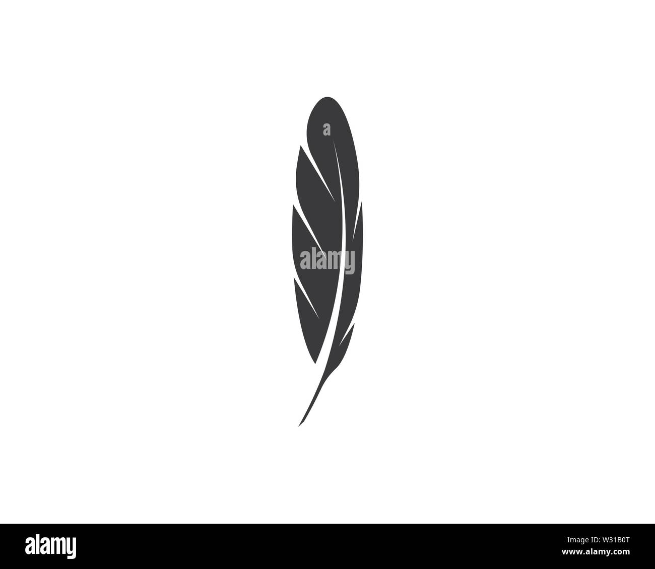 Feather pen Logo template Vector illustration Stock Photo - Alamy