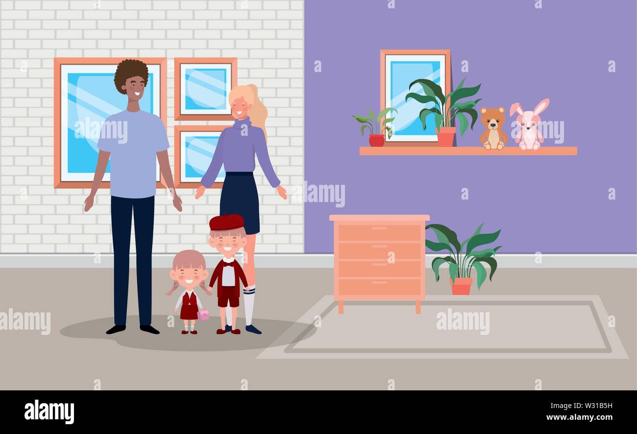 family members in house place scene Stock Vector Image & Art - Alamy