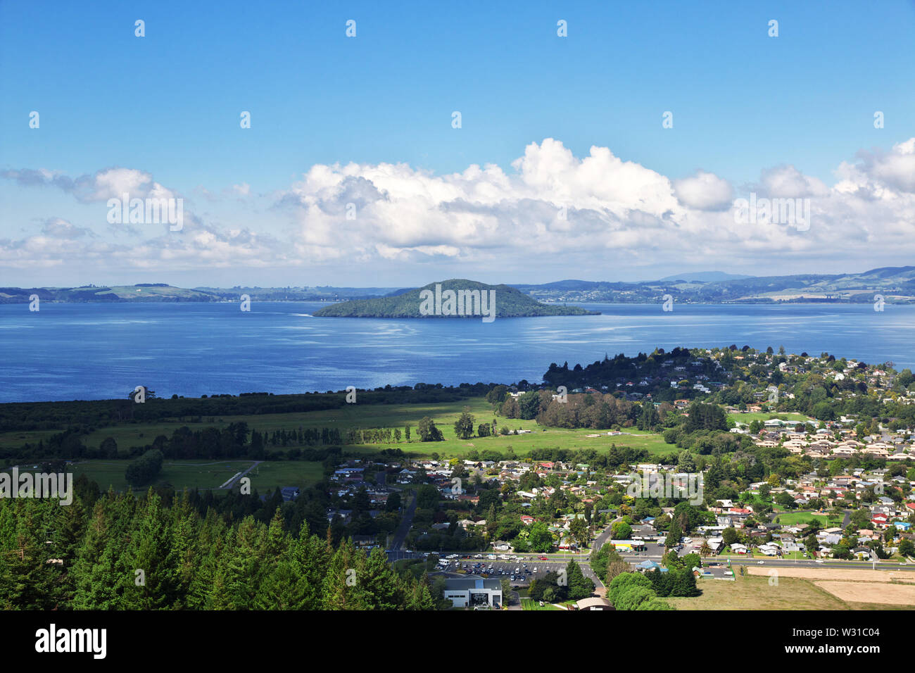 Rotorua city by the lake, New Zealand Stock Photo - Alamy