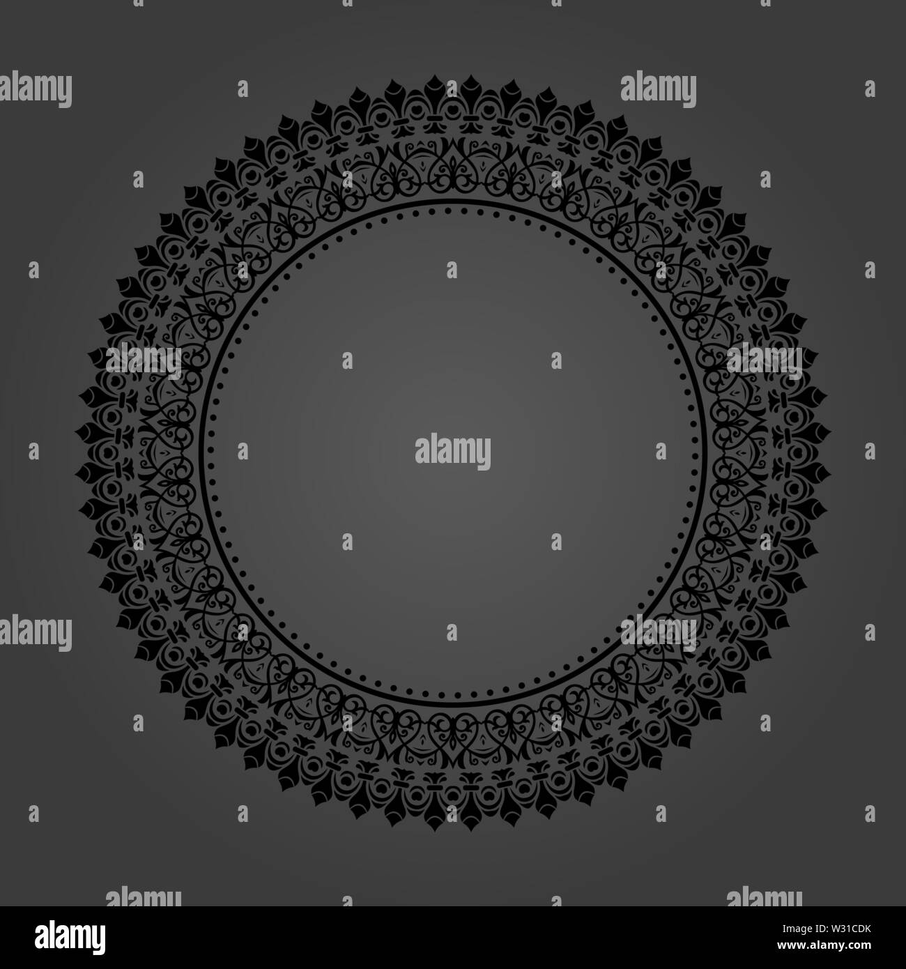 Floral Modern Vector Round Frame Stock Vector Image & Art - Alamy