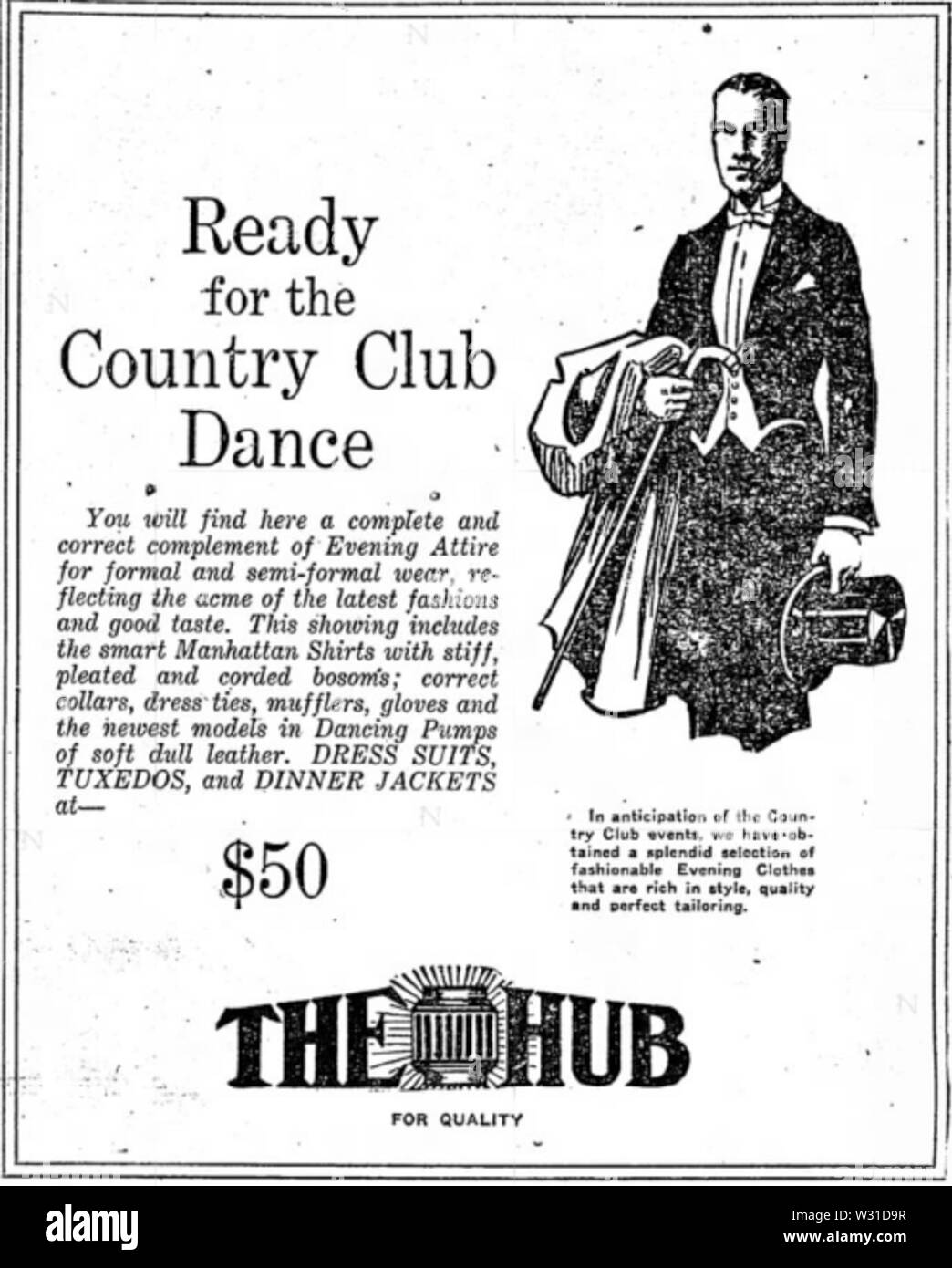 Phoenix Country Club formalwear advertisement Stock Photo - Alamy