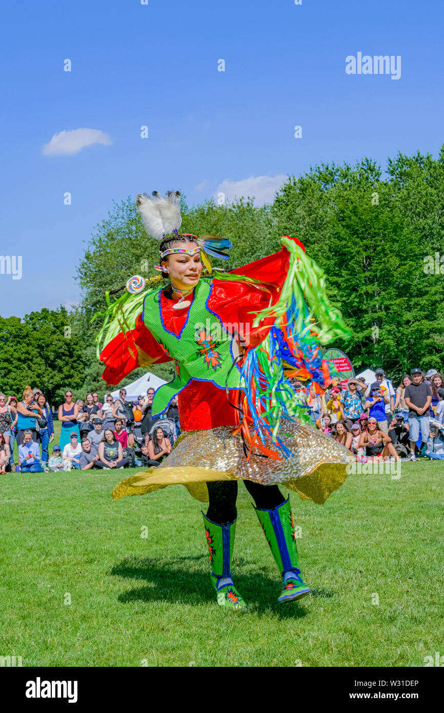 Pow wow dancer at National Indigenous Day Celebration, Trout Lake ...