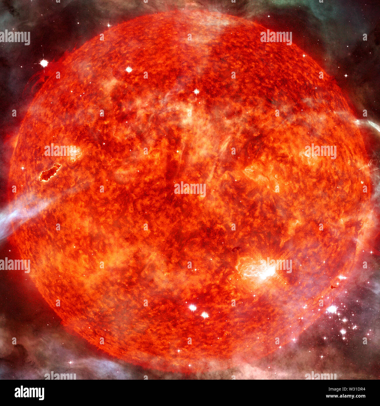 Extremely hot star. Liquid plasma. Cosmic art. Elements of this image ...