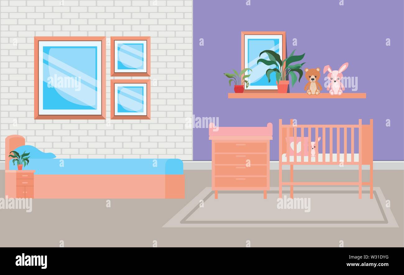 Childrens bedroom Stock Vector Images - Alamy