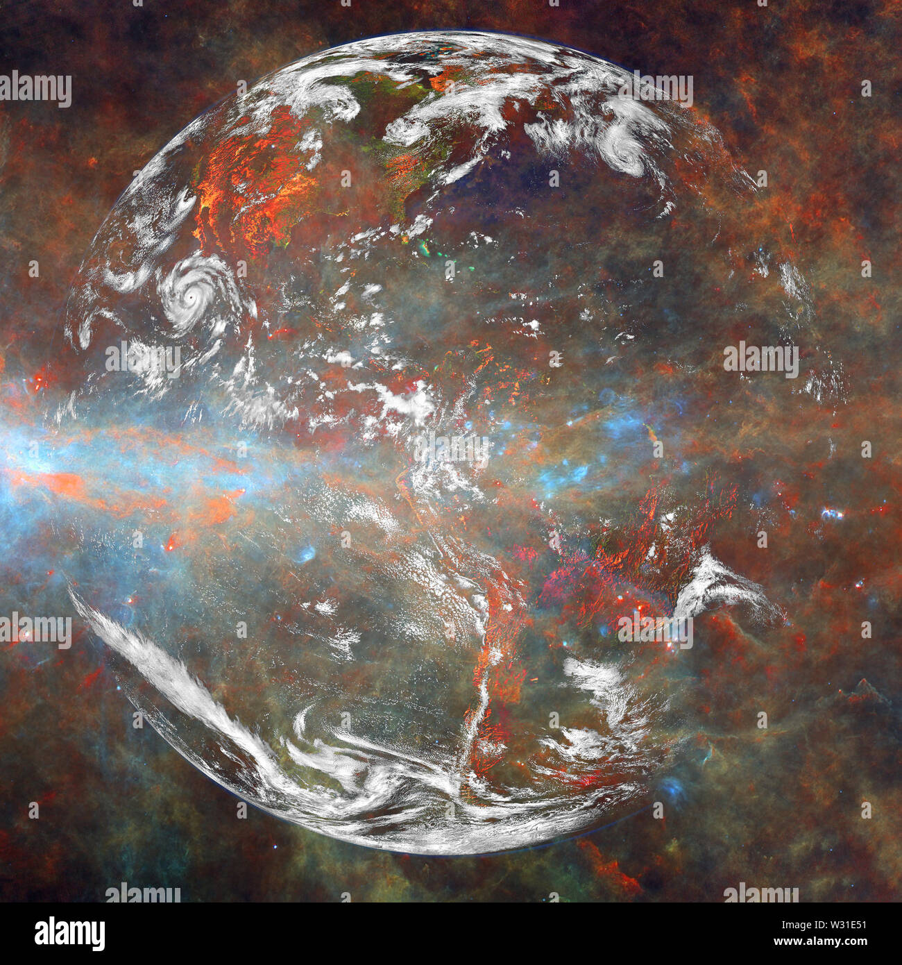 Beautiful view of earth from space. Elements of this image furnished by ...