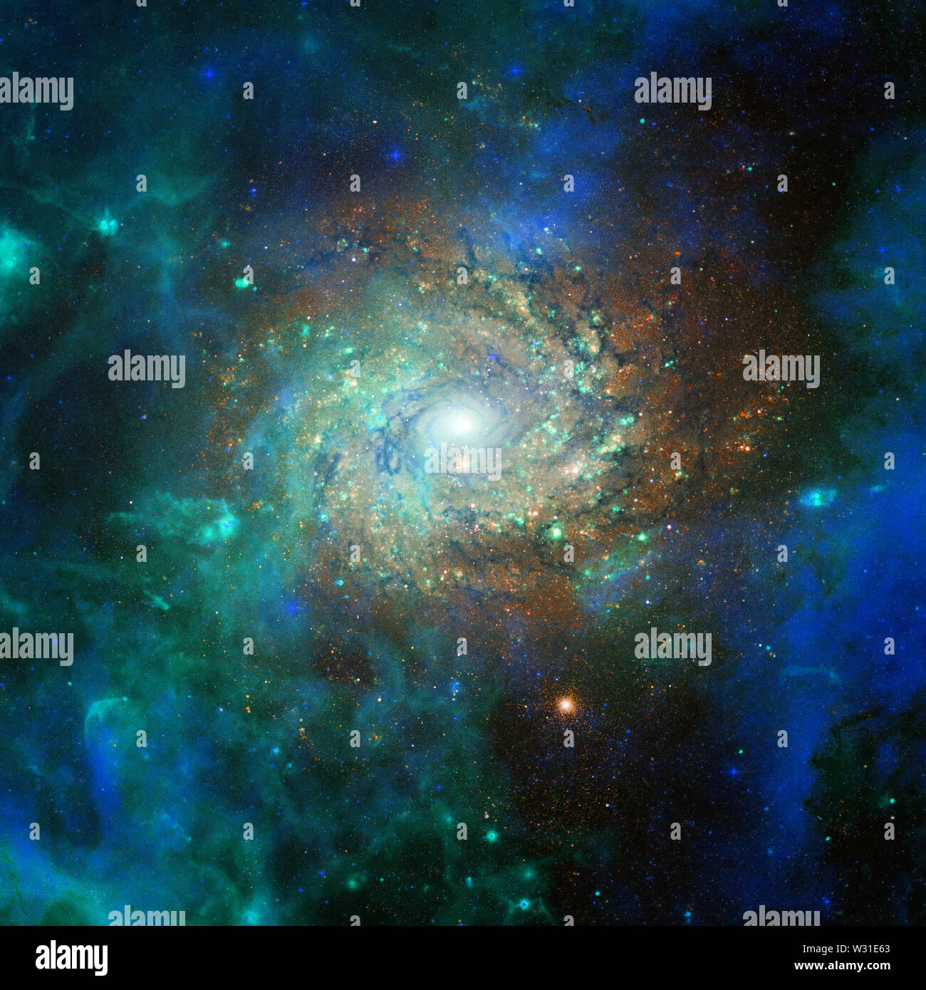 Universe scene with planets, stars and galaxies in outer space ...