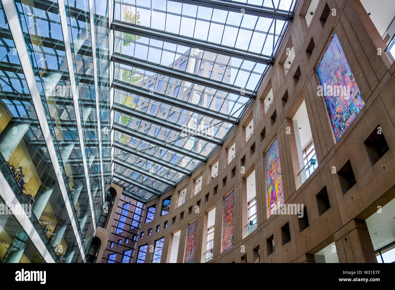 Library Square courtyard, Central Library, Vancouver, British Columbia ...