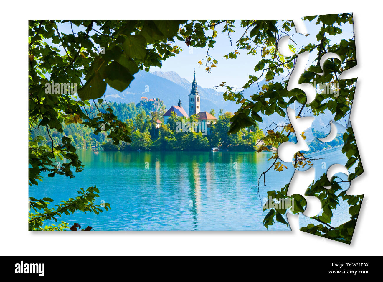 Bled castle on lake Cut Out Stock Images & Pictures - Alamy