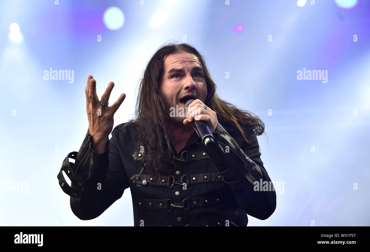 Vizovice, Czech Republic. 11th July, 2019. Singer Frank Beck of Gamma ...