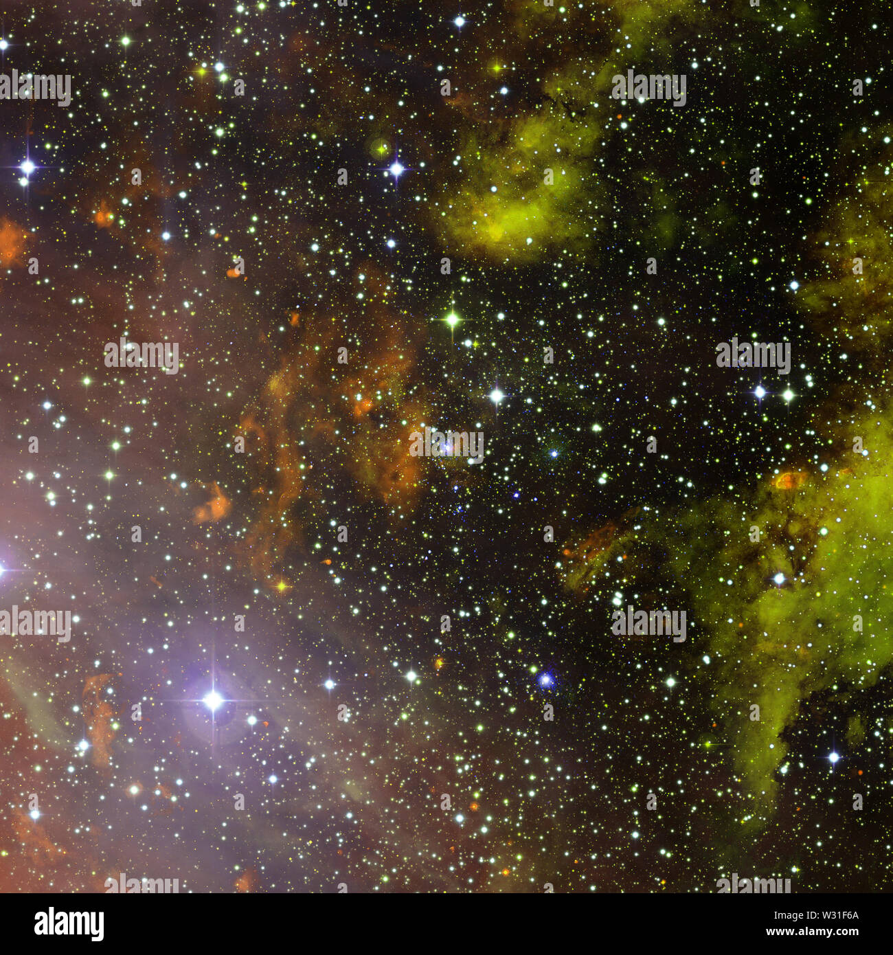 Universe scene with planets, stars and galaxies in outer space ...