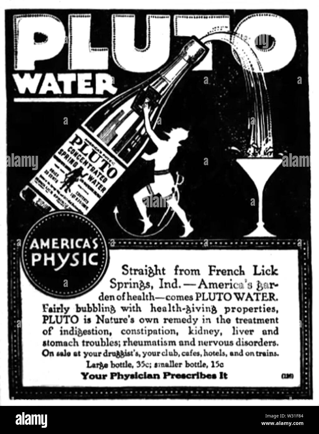 Newspaper advertisement for Pluto Water; The Boston Post, 14 March 1918 ...