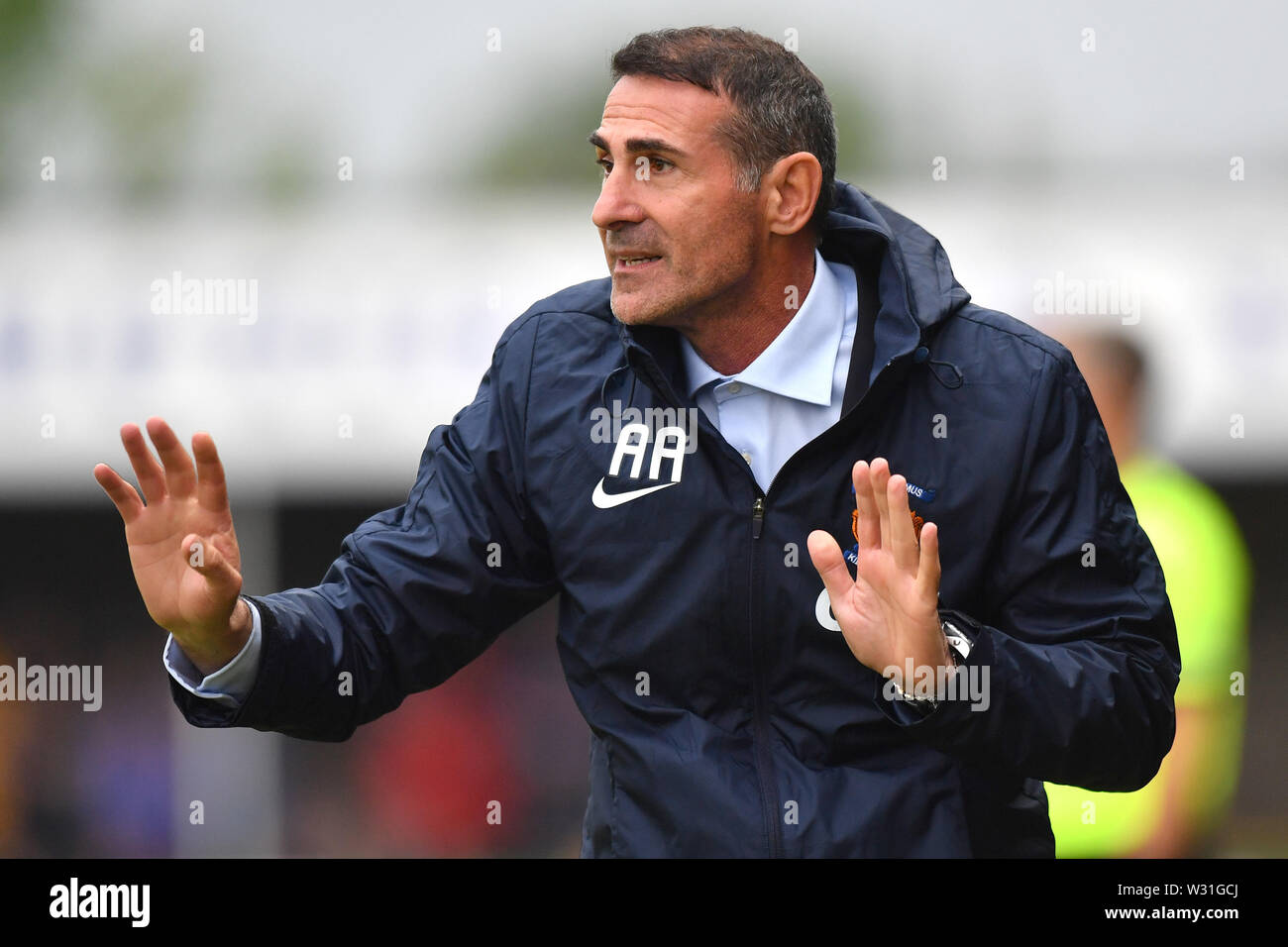 Kilmarnock's manager Angelo Alessio during the Europa League ...