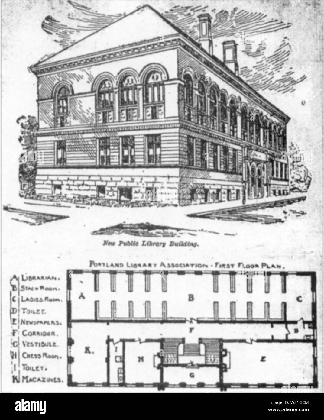 Portland library building, constructed in 1893 Stock Photo - Alamy