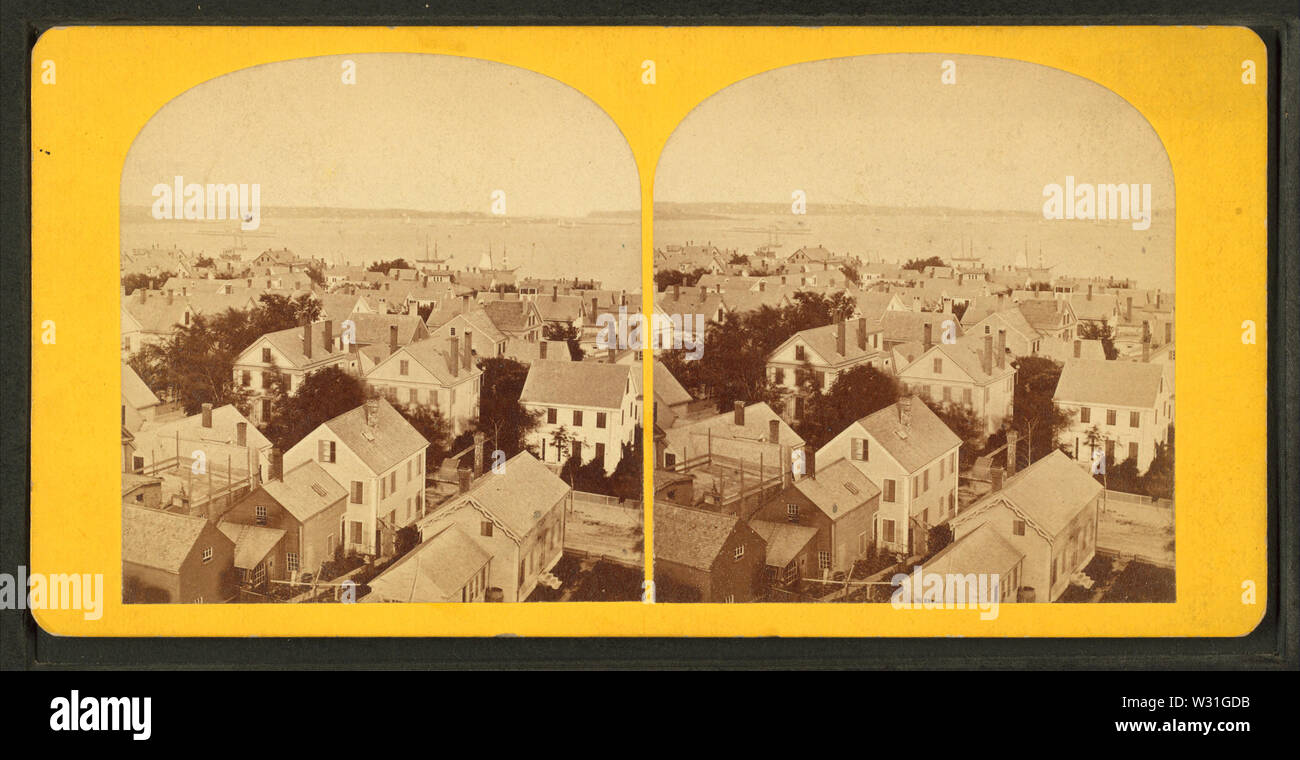 Portland Harbor, from Observatory (2), from Robert N Dennis collection ...
