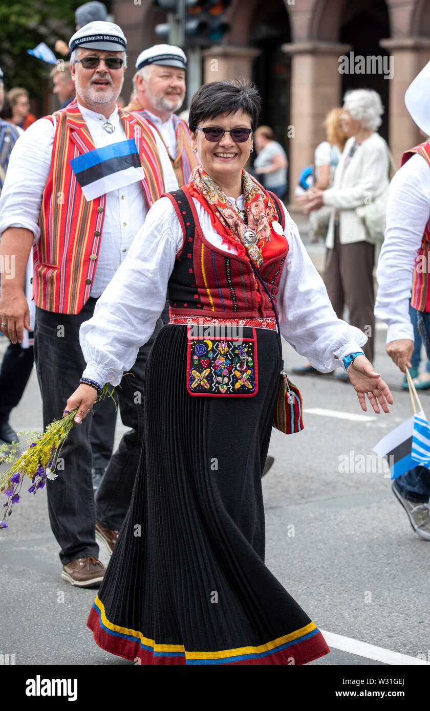 Tallinn, Estonia, 6th July, 2019: people in traditional clothing in ...