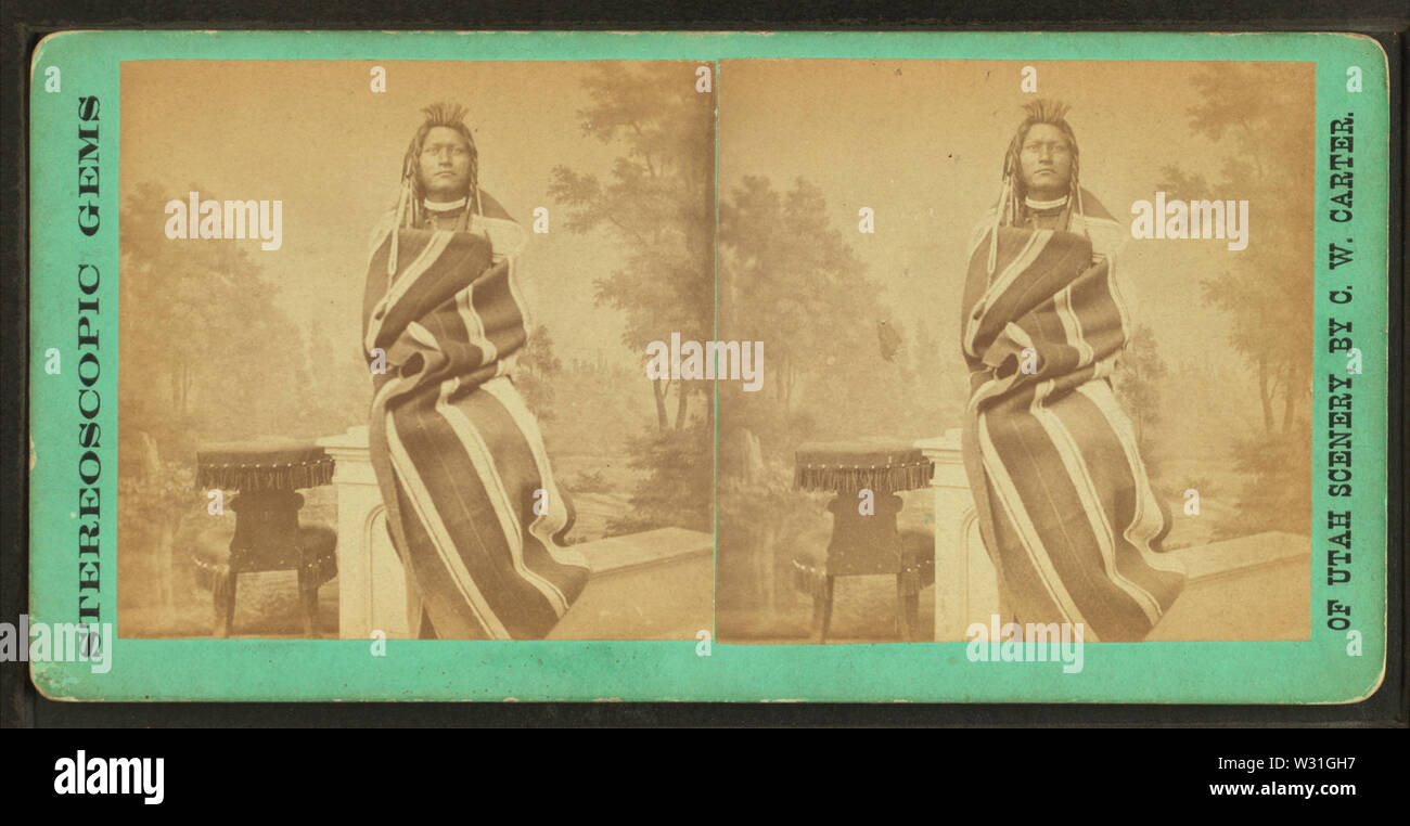 Portrait of Indian man with striped garment, by C W Carter Stock Photo ...