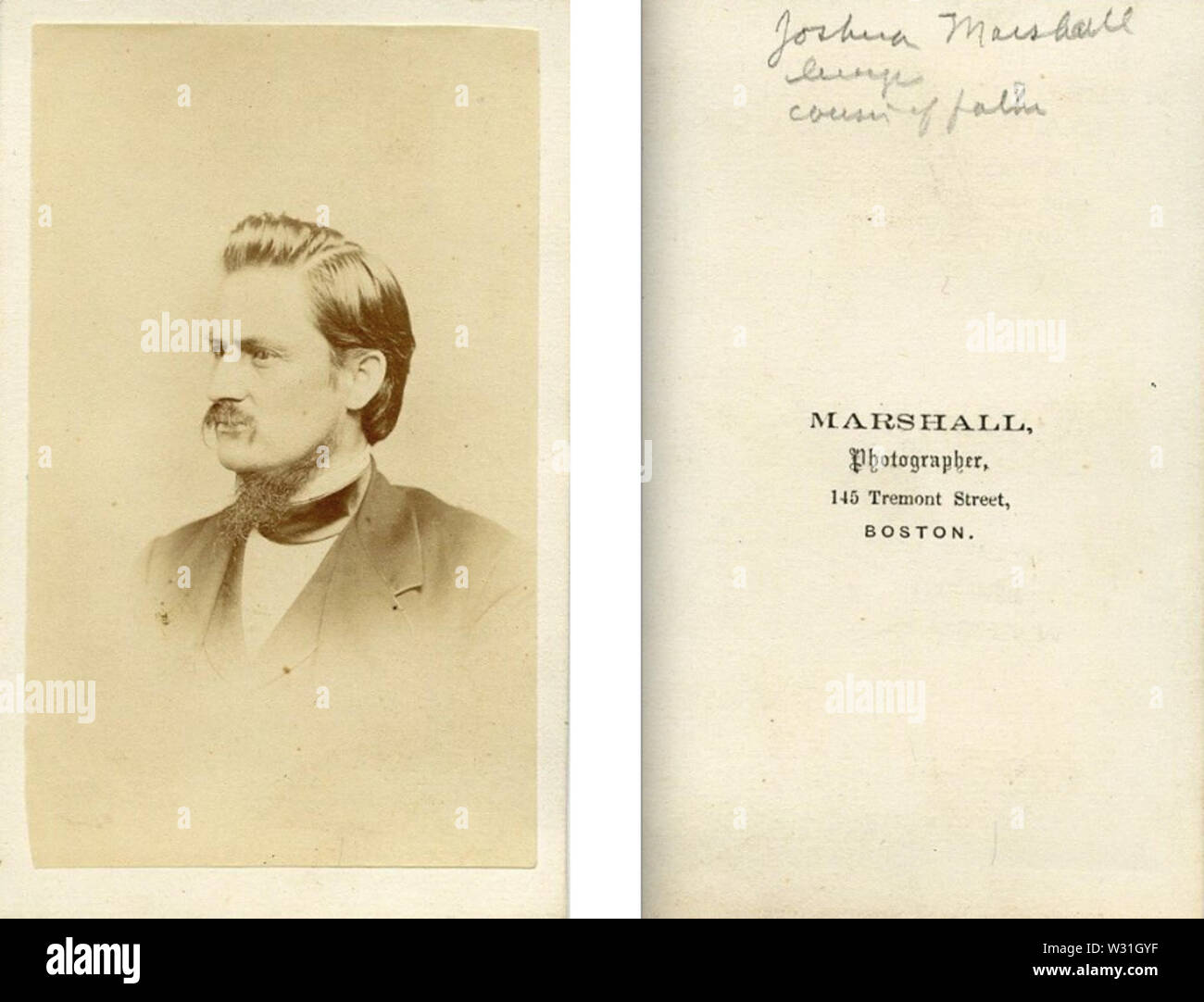 Portrait of man by Marshall of 145 Tremont Street in Boston Stock Photo ...