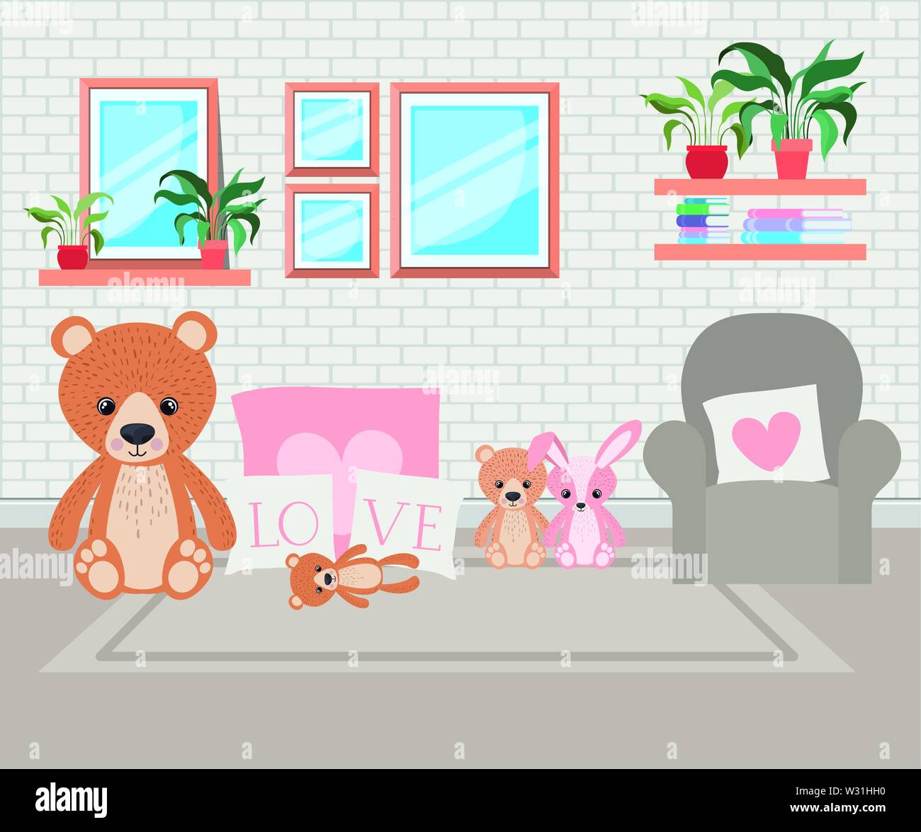 beautiful baby bed room scene Stock Vector Image & Art - Alamy